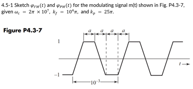 Solved 4.6-1 For the modulated signals in Prob. 4.5-1, we | Chegg.com