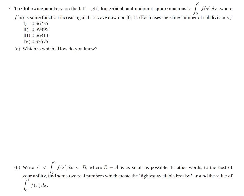 Solved 3. The following numbers are the left, right, | Chegg.com
