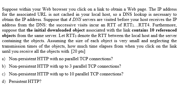 Solved Suppose within your Web browser you click on a link | Chegg.com