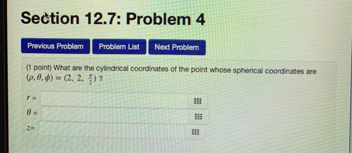 Solved Section 12.7: Problem 4 Previous Problem Problem List | Chegg.com
