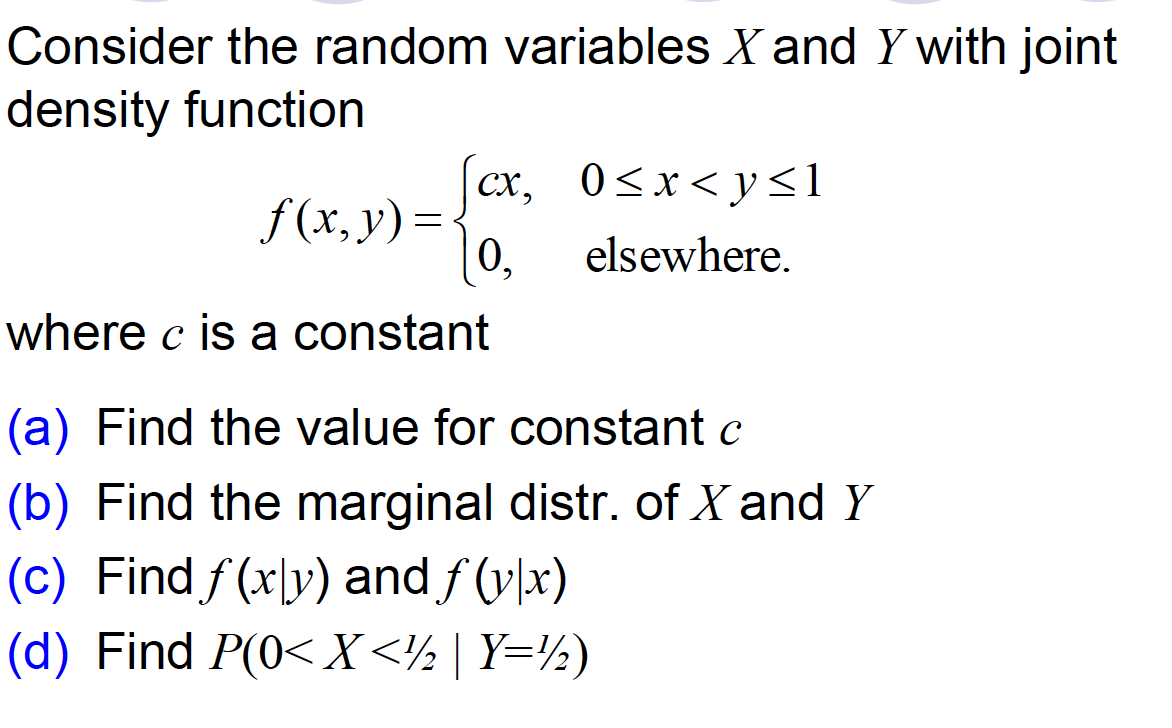 Solved Consider the random variables X and Y with joint | Chegg.com