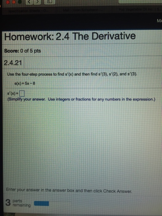 Solved Use the four-step process to find s'(x) and then find | Chegg.com