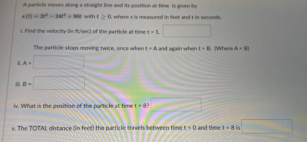 Solved A particle moves along a straight line and its | Chegg.com