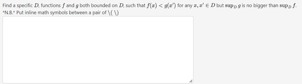 d a specific D, functions f and g both bounded on D, | Chegg.com