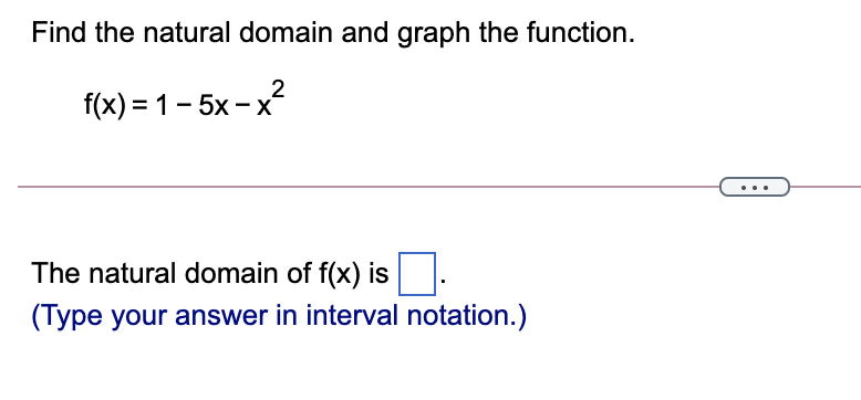 Solved Find the natural domain and graph the function. 2 | Chegg.com