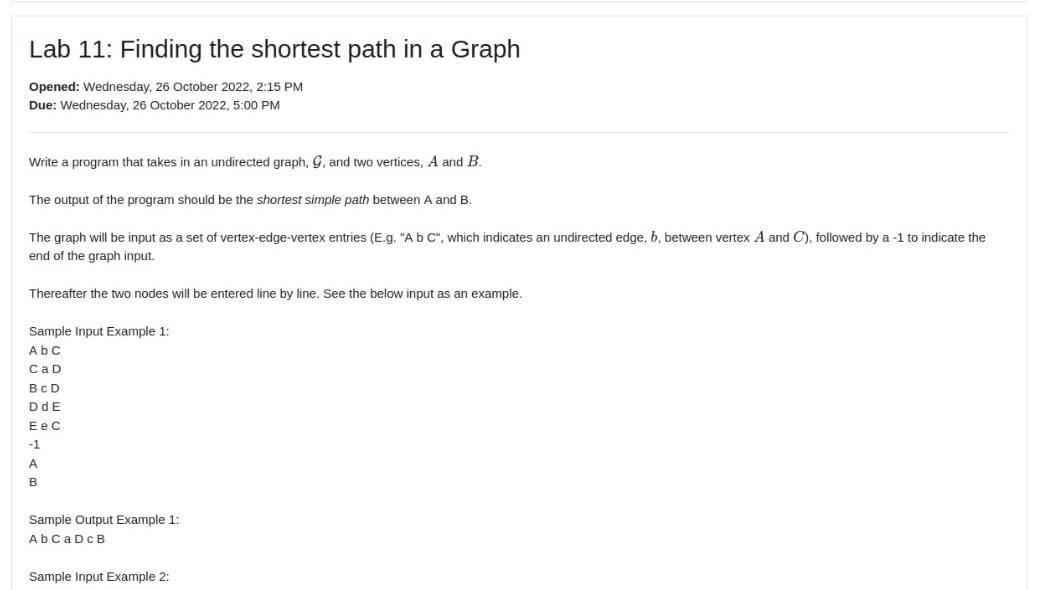 Solved Write A Program That Takes In An Undirected Graph G 