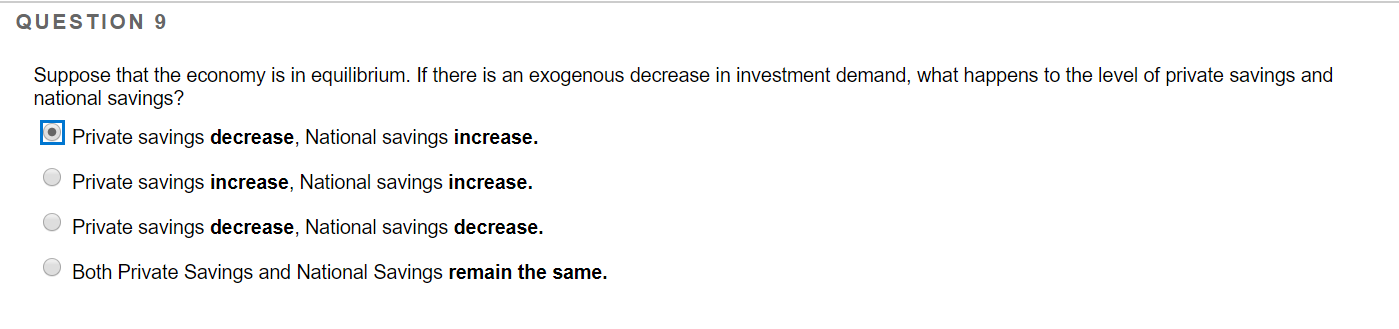 Solved QUESTION 9 Suppose that the economy is in | Chegg.com