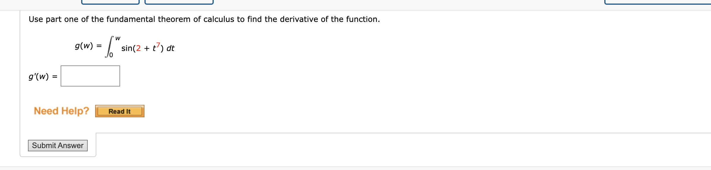 Solved Use part one of ﻿the fundamental theorem of ﻿calculus | Chegg.com