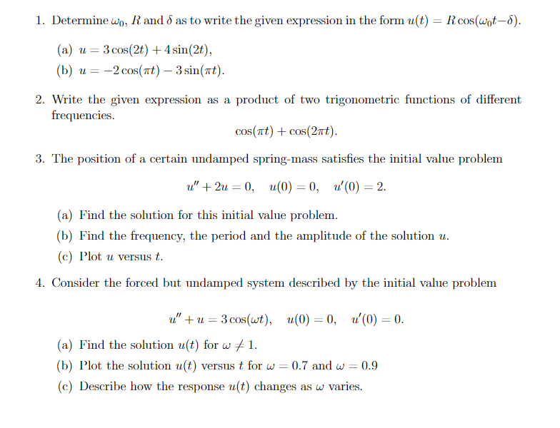 Solved Applied diff eqn prob I need steps and answers in a | Chegg.com