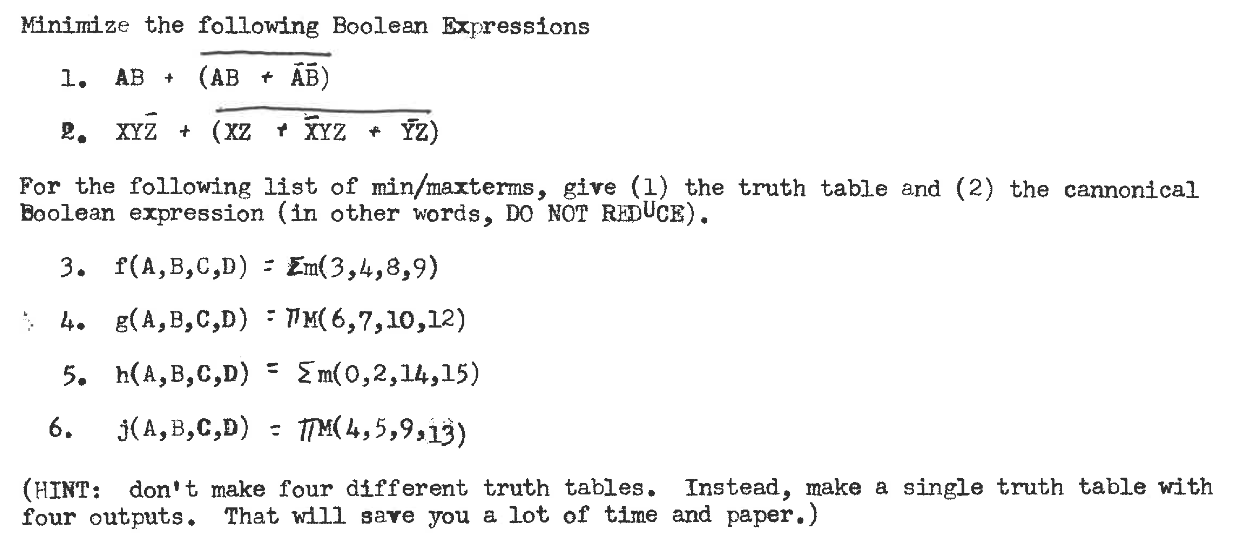 Solved Minimize the following Boolean Expressions 1. AB + | Chegg.com