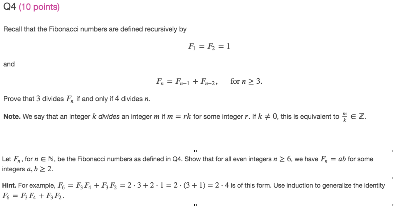 Let Fn, for n E N, be the Fibonacci numbers as | Chegg.com Let Fn, for n E N, be the Fibonacci numbers as | Chegg.com
