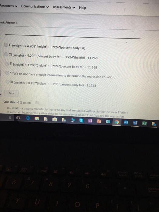 Solved ee Ernst: Attempt 1 Question 5 (1 point) Suppose that | Chegg.com