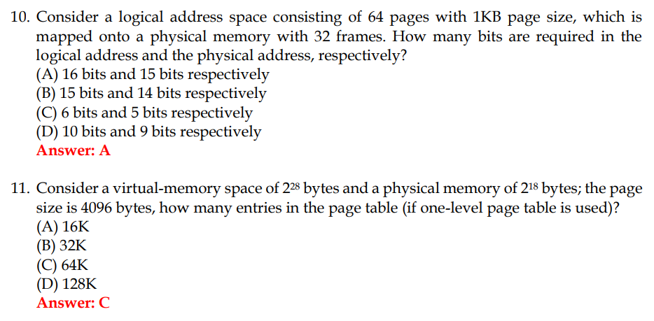 Solved 10. Consider A Logical Address Space Consisting Of 64 