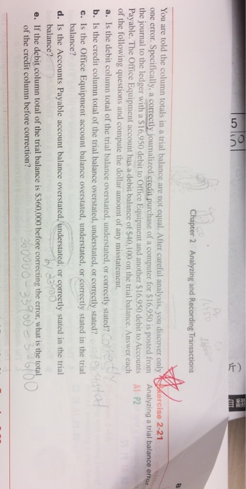 Solved Oin Chapter 2 Analyzing And Recording Transactions Chegg