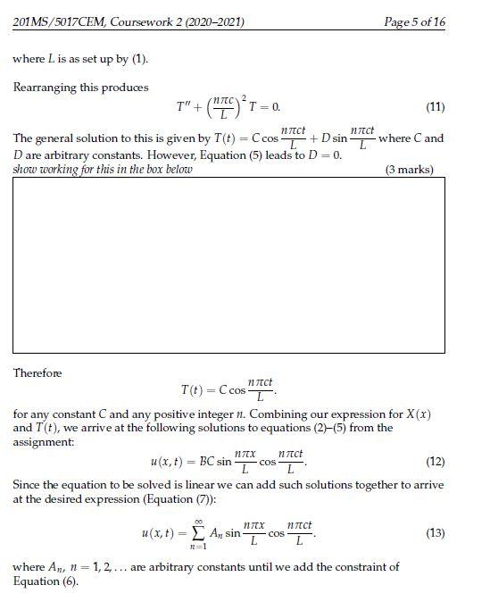 Solved The problem is concerned with a uniform string | Chegg.com