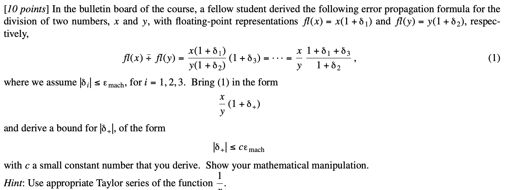 [10 points] In the bulletin board of the course, a | Chegg.com
