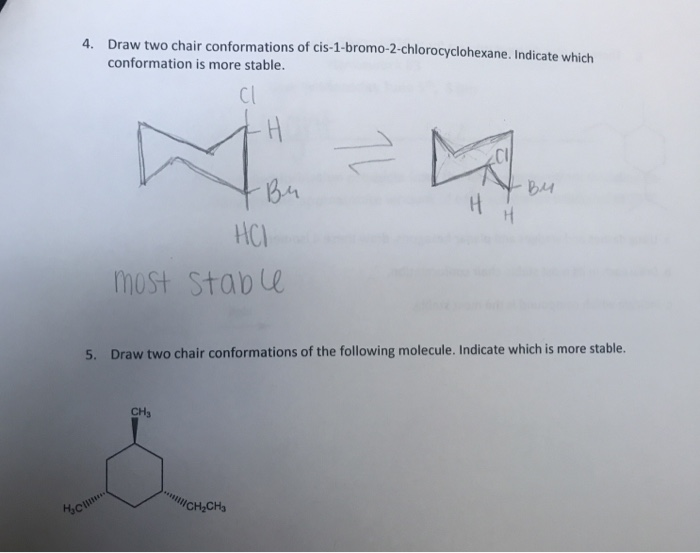 Solved 4. Draw two chair conformations of | Chegg.com
