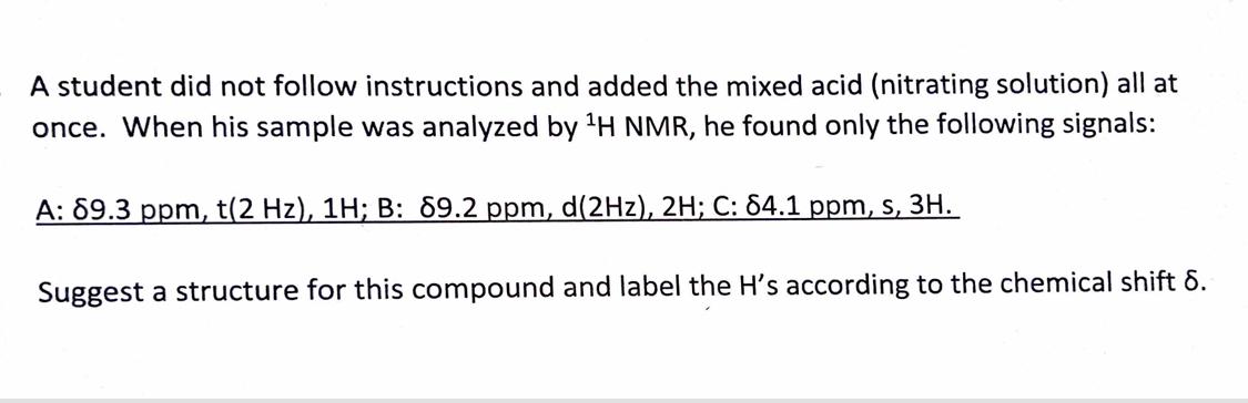 Solved A student did not follow instructions and added the | Chegg.com