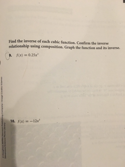 Solved Find the inverse of each cubic function. Confirm the | Chegg.com