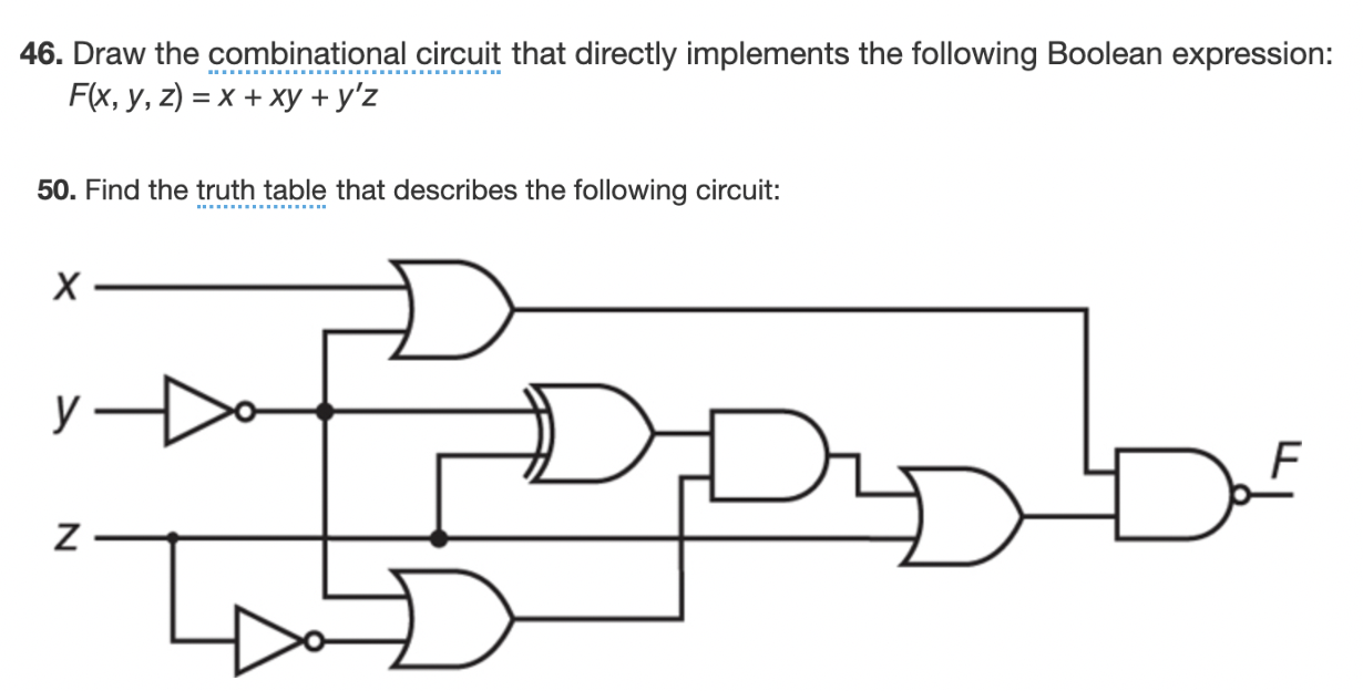 Solved 46 Draw The Combinational Circuit That Directly Chegg