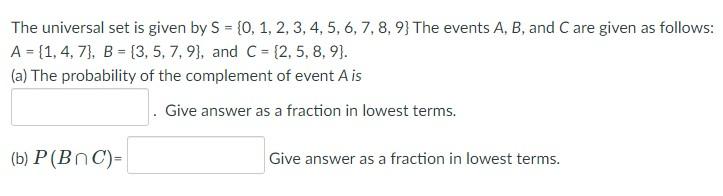 Solved The universal set is given by S = {0, 1, 2, 3, 4, 5, | Chegg.com
