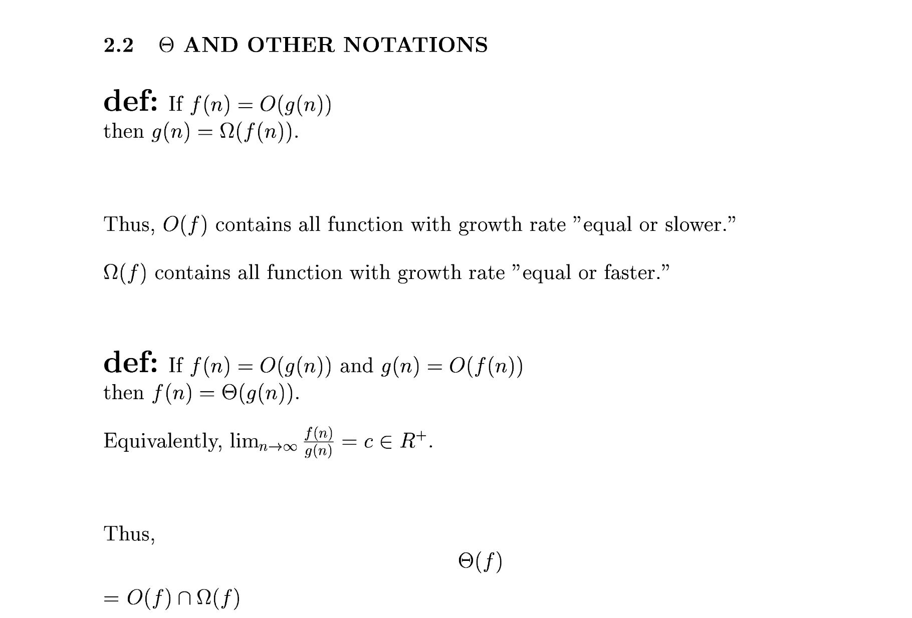 2.1 ORDER NOTATION FOR POSITVE FUNCTIONS def2: Let | Chegg.com