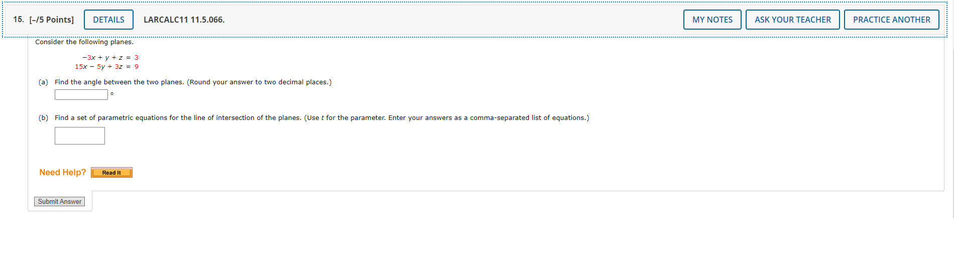 Solved 15. [-/5 Points] DETAILS LARCALC11 11.5.066. MY NOTES | Chegg.com