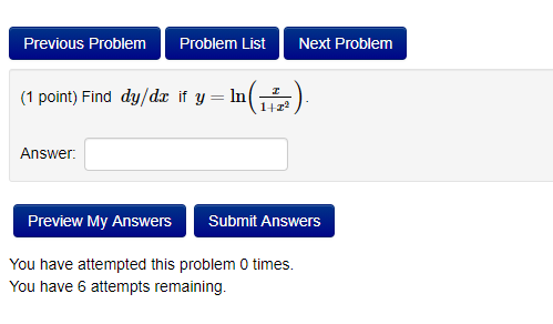 Solved Previous Problem Problem List Next Problem (1 point) | Chegg.com