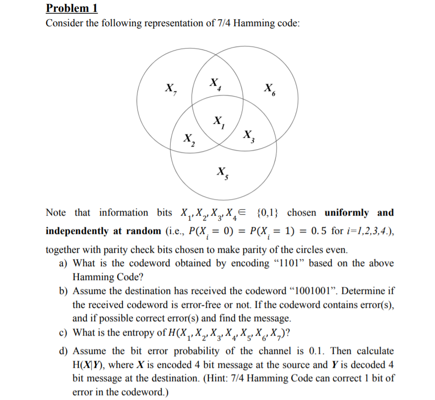 Solved Problem 1 Consider the following representation of | Chegg.com