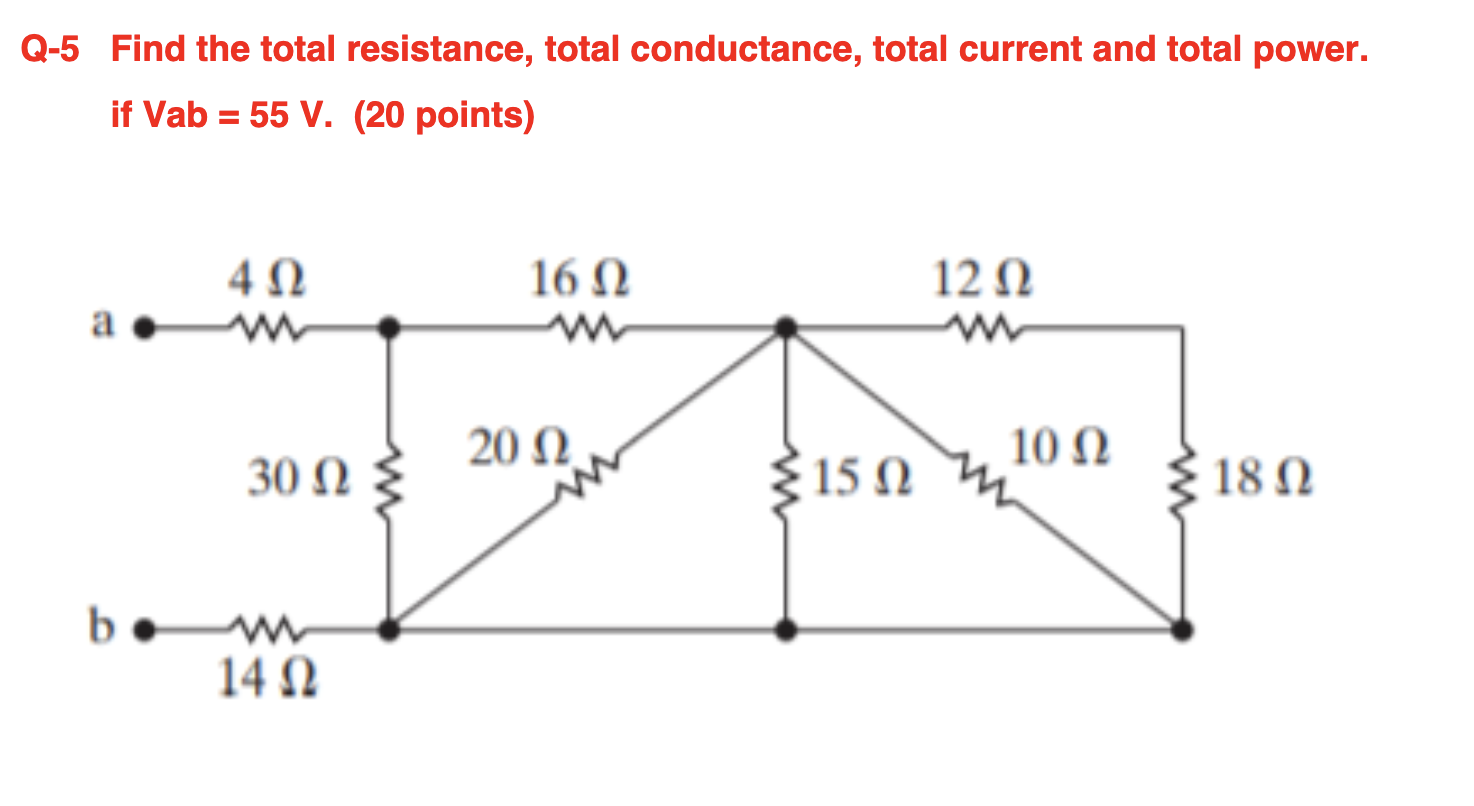 Solved Q-4 Find the total resistance, total conductance, | Chegg.com