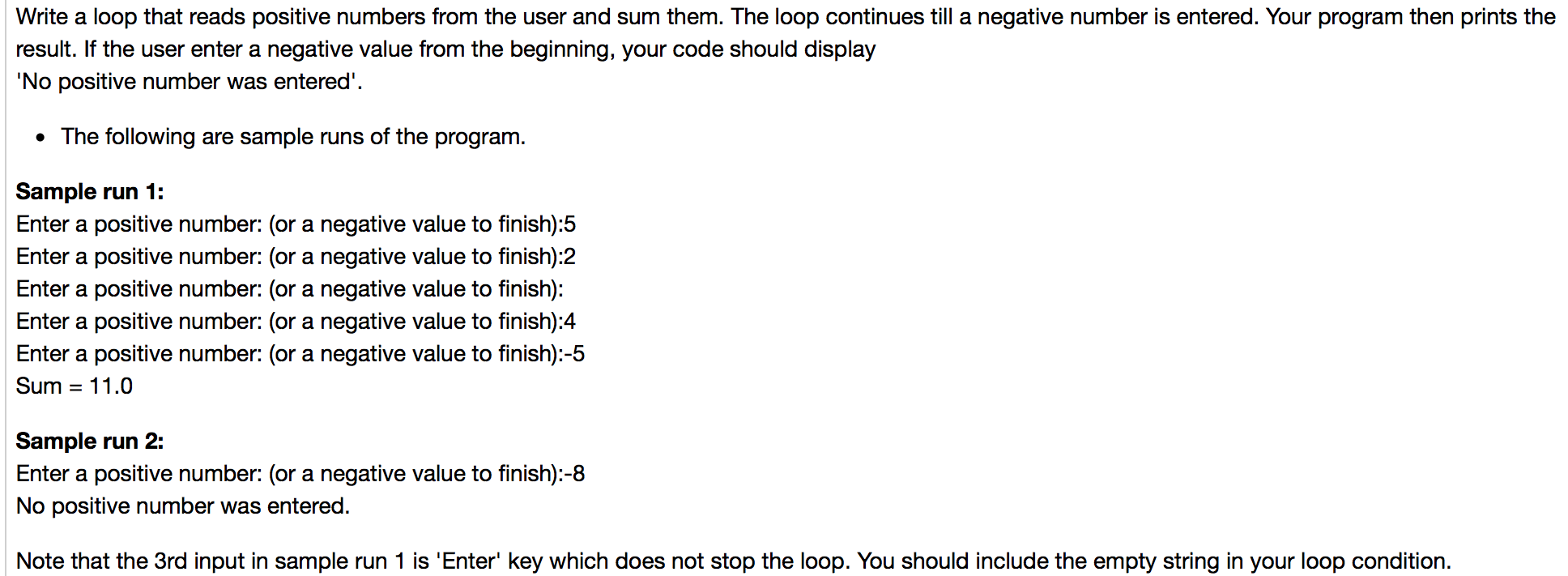 Solved Write a loop that reads positive numbers from the | Chegg.com