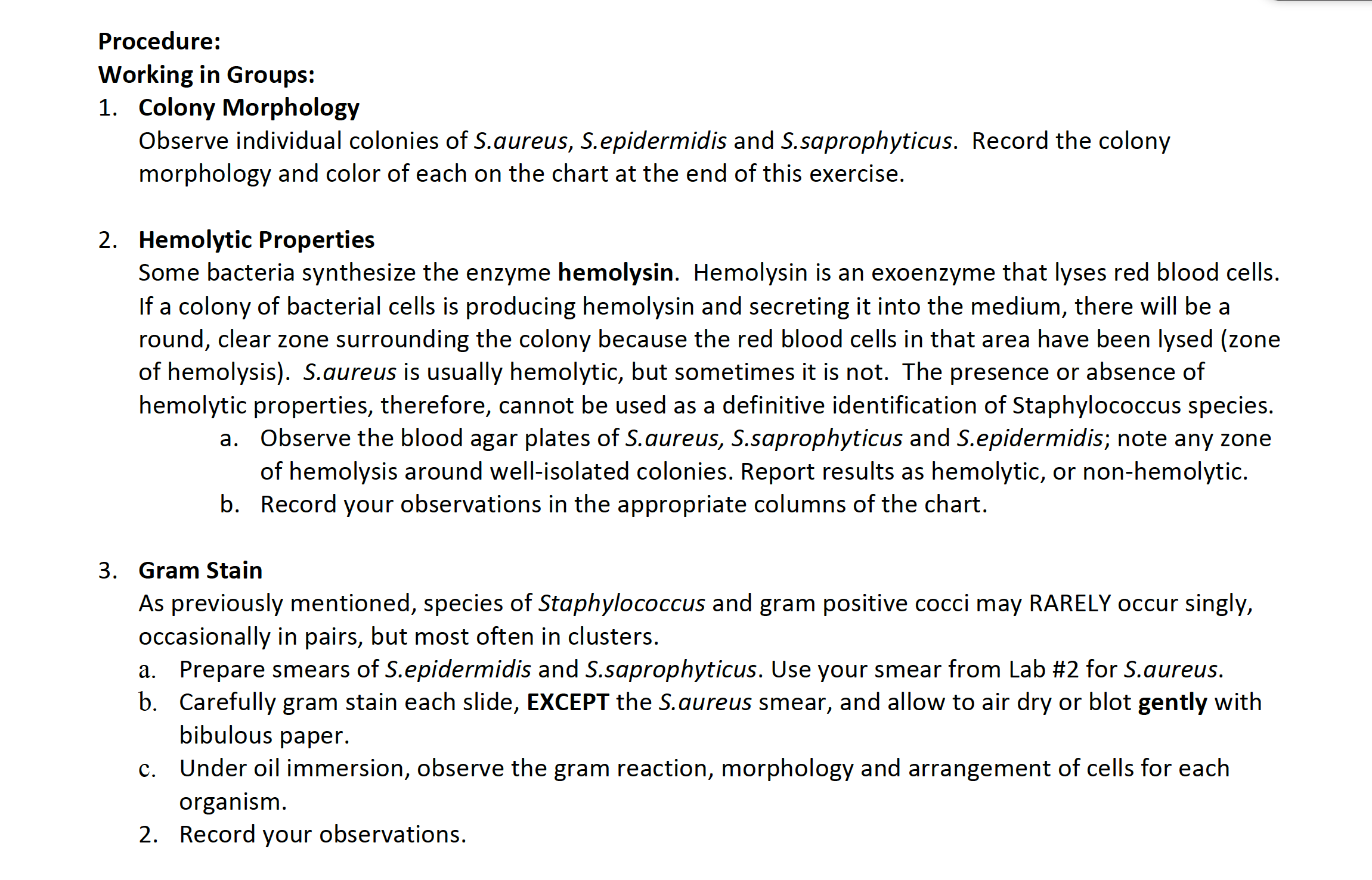 Solved Read through the SOP and complete the chart found at | Chegg.com