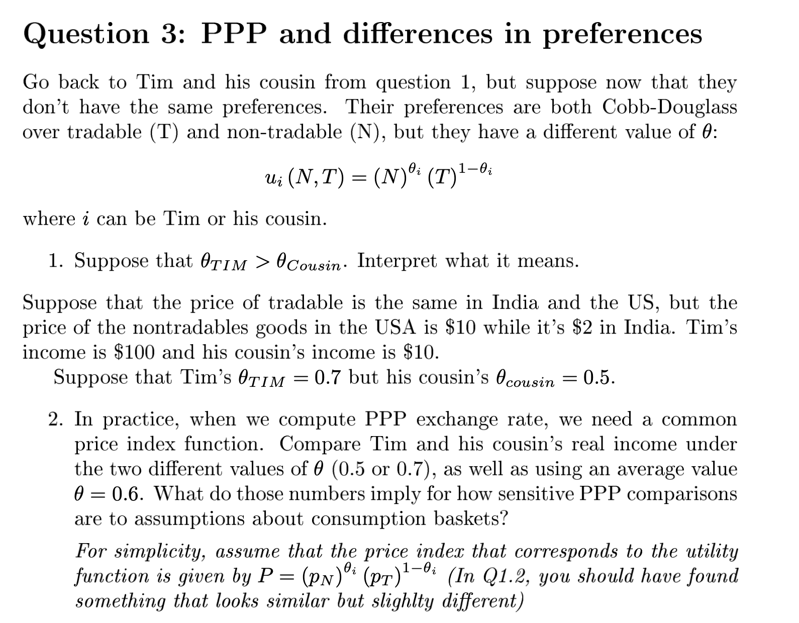 Solved Question 3: PPP and differences in preferencesGo back | Chegg.com