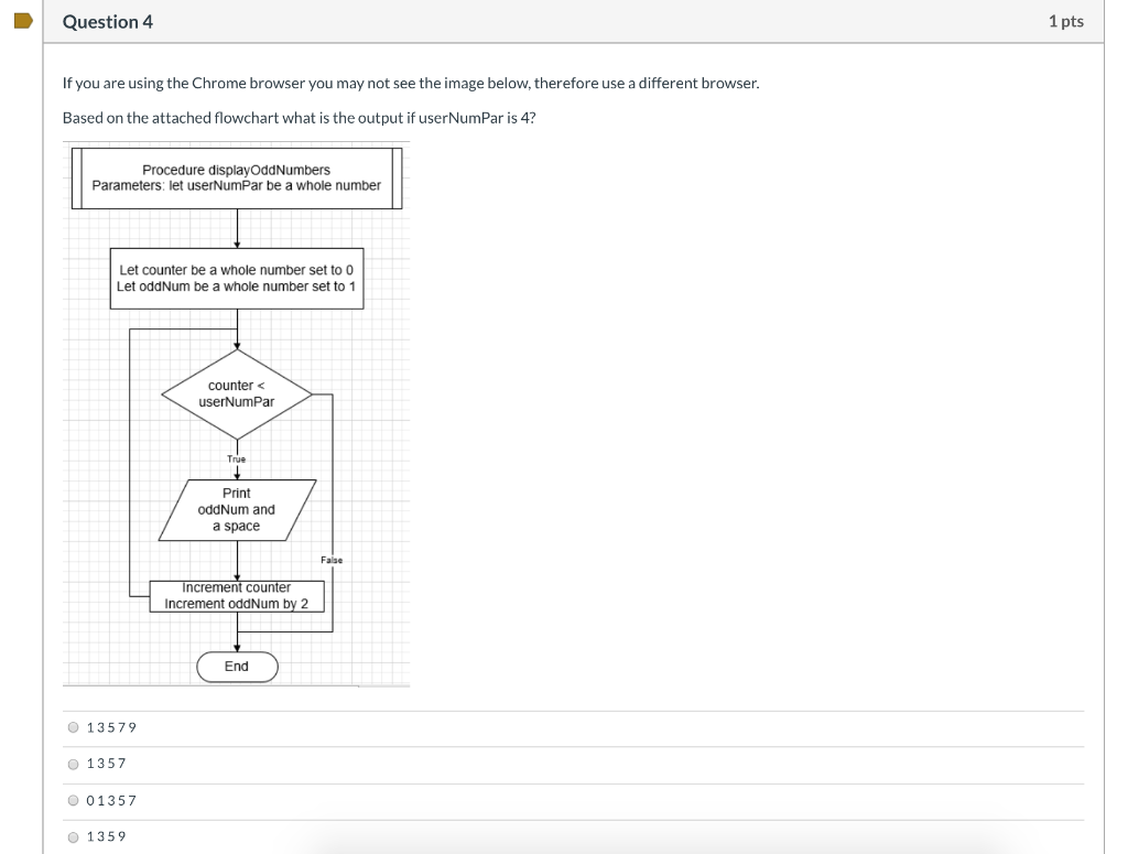 Solved Question 1 1 pts If you are using the Chrome browser | Chegg.com