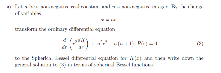 Solved a) Let a be a non-negative real constant and of | Chegg.com