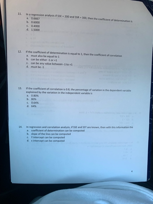 Solved: In A Regression Analysis, The Coefficient Of Corre... | Chegg.com