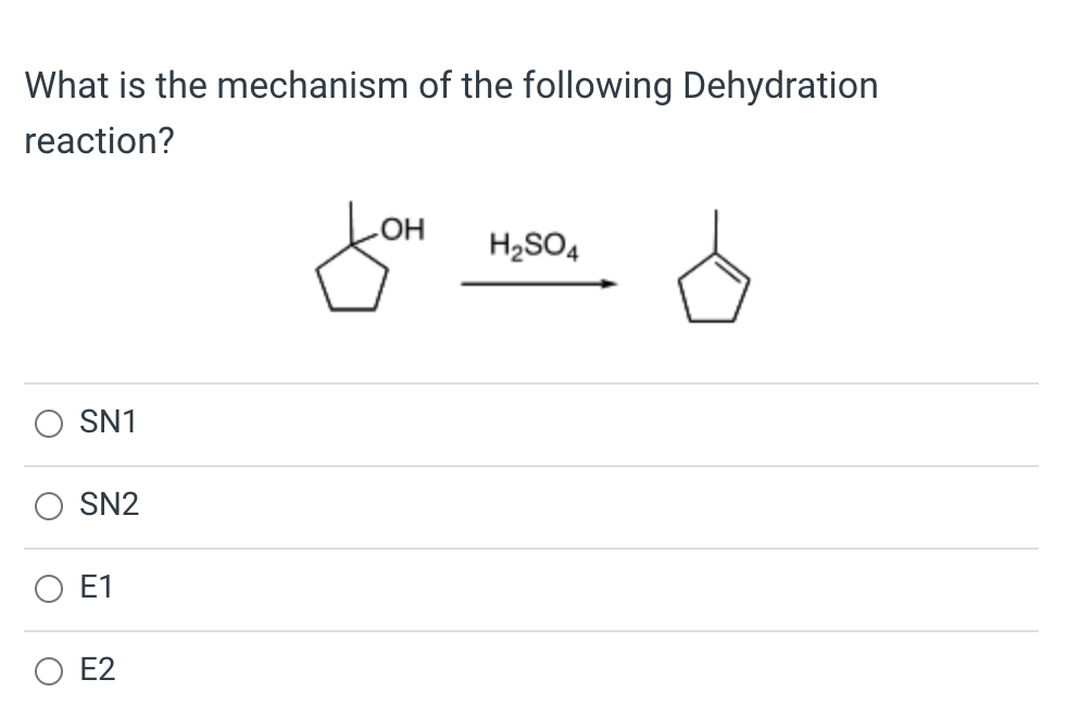 Solved What is the mechanism of the following Dehydration | Chegg.com