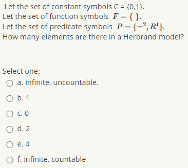 Let the set of constant symbols C = {0,1}. Let the | Chegg.com