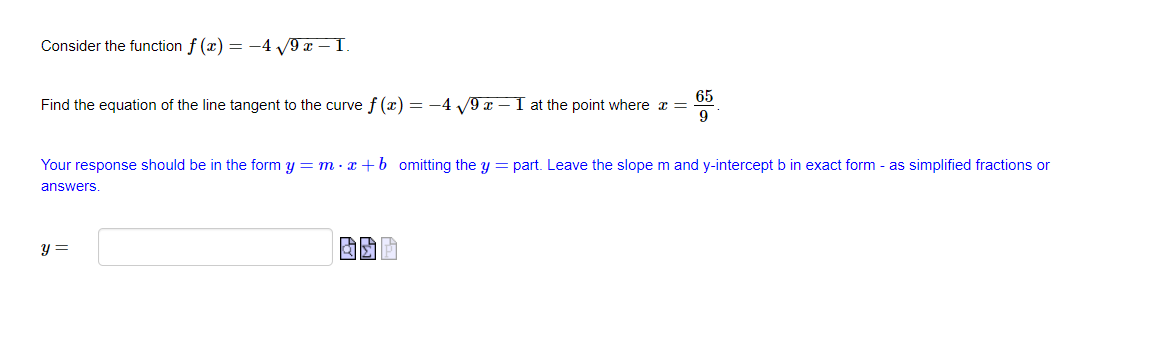 Solved Consider the function f(x)=−49x−1. Find the equation | Chegg.com