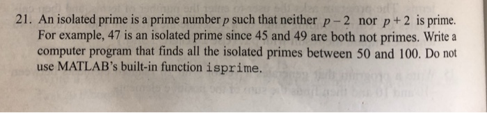 Solved 21. An isolated prime is a prime number p such that | Chegg.com