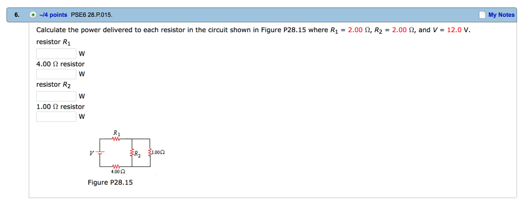 Solved 6. 14 points PSE6 28.P015. My Notes Calculate the | Chegg.com