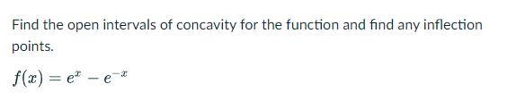Solved Find the open intervals of concavity for the function | Chegg.com