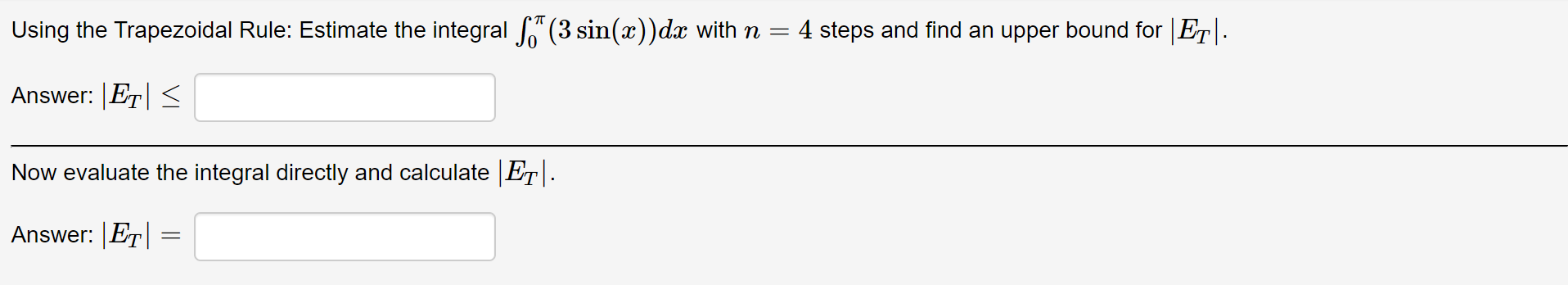 Solved Using the Trapezoidal Rule: Estimate the integral | Chegg.com