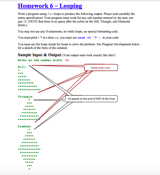Solved Homework 6 - Looping Write a program using for loops | Chegg.com
