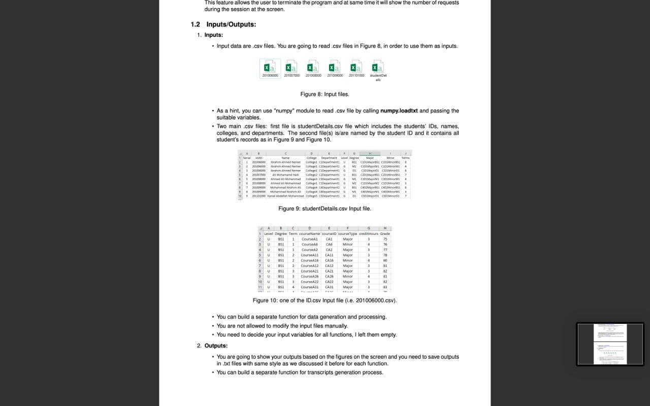 Develop a transcript for student ( I want the code | Chegg.com