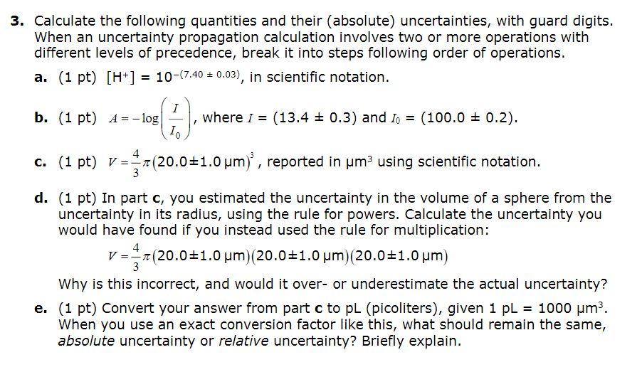 Solved 3. Calculate the following quantities and their | Chegg.com