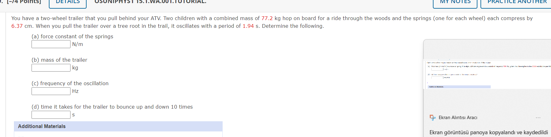 Solved 6.37cm. ﻿When you pull the trailer over a tree root | Chegg.com