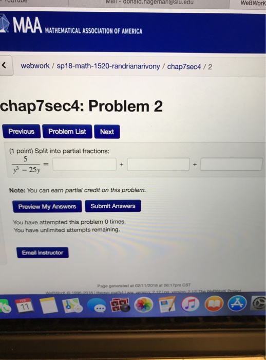 Solved chap7sec4: Problem 1 Previous Problem List Next (1 | Chegg.com