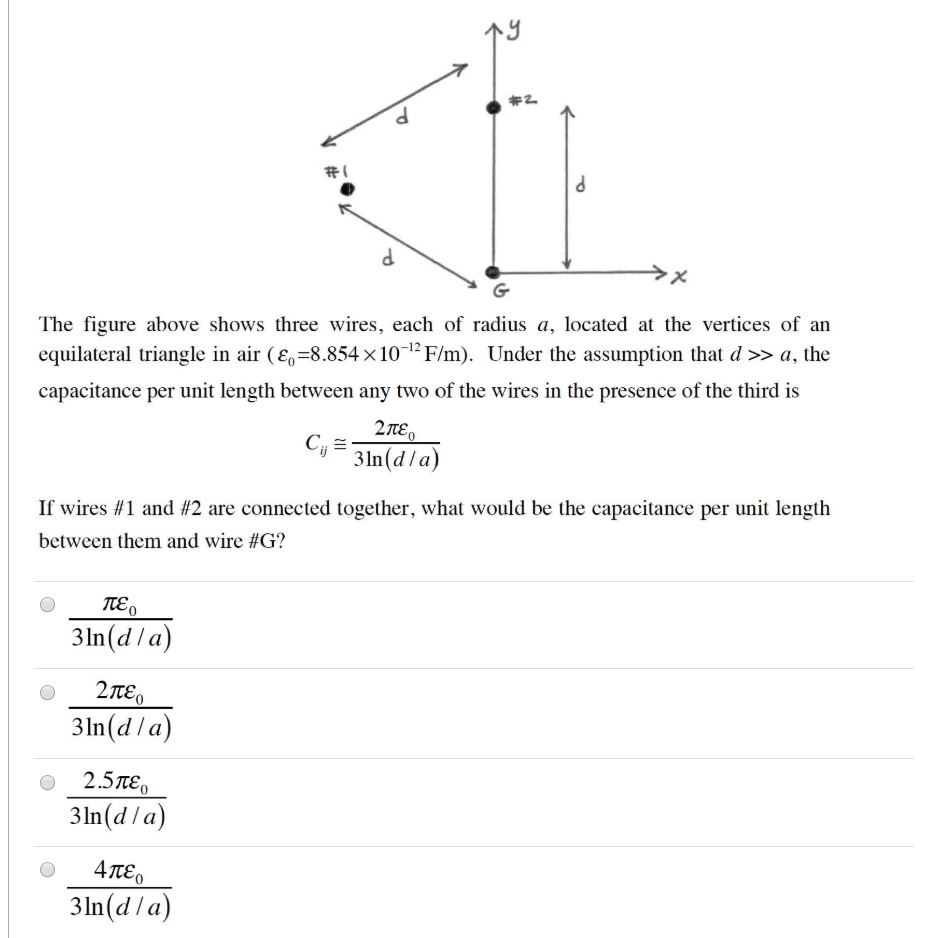 Solved 49 #2 d #1 d d The figure above shows three wires, | Chegg.com