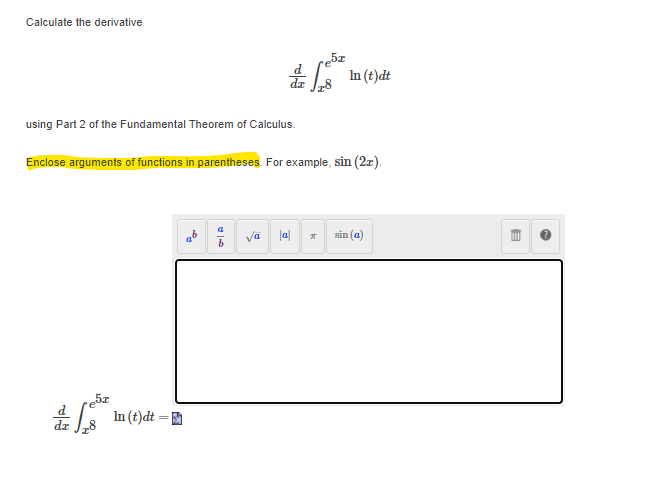 Solved Calculate the derivative cesz In (t)dt using Part 2 | Chegg.com